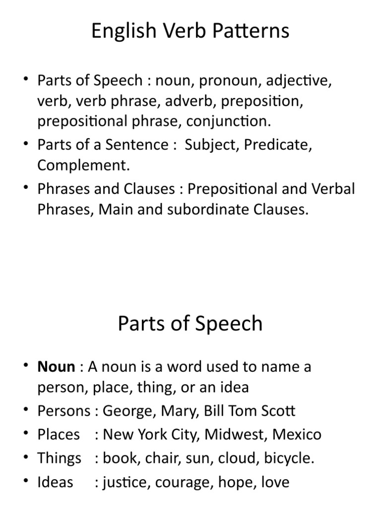 English Verb Patterns | PDF