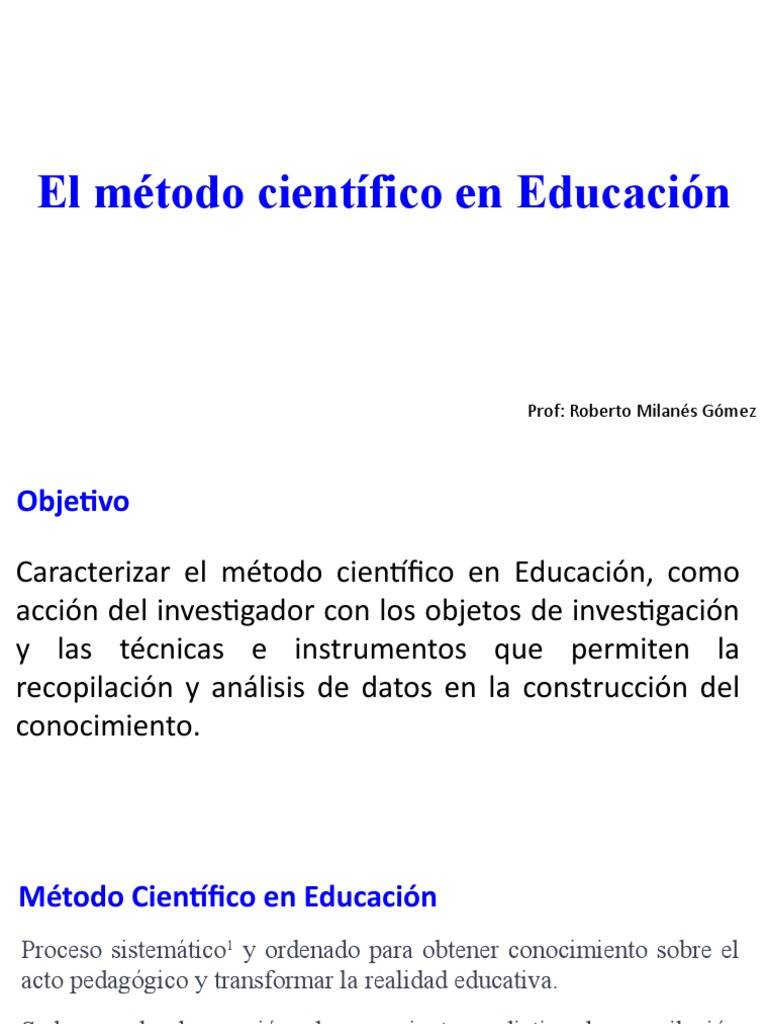 El Método Científico en Educación | PDF | Método científico | Teoría