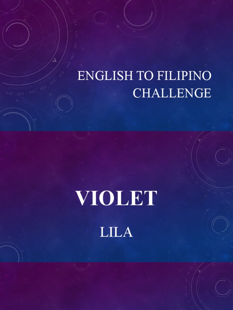 English-to-filipino-CHALLENGE | PDF
