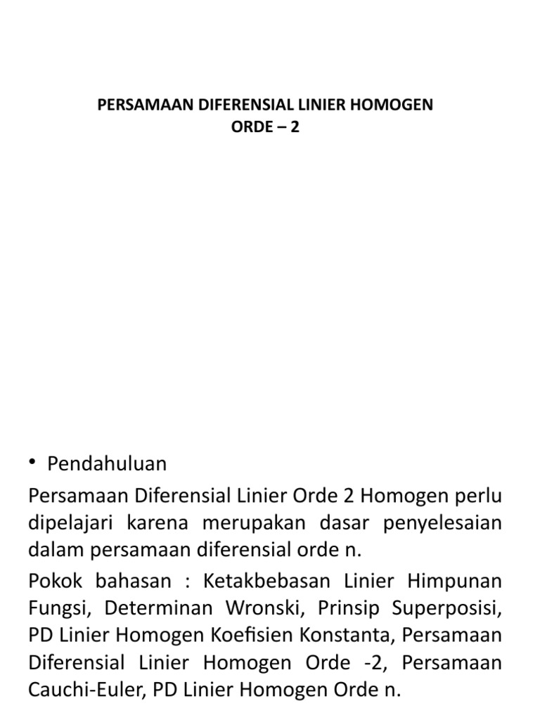 Persamaan Homogen Linier Orde 2 Revisi | PDF | Metode & Bahan Ajar