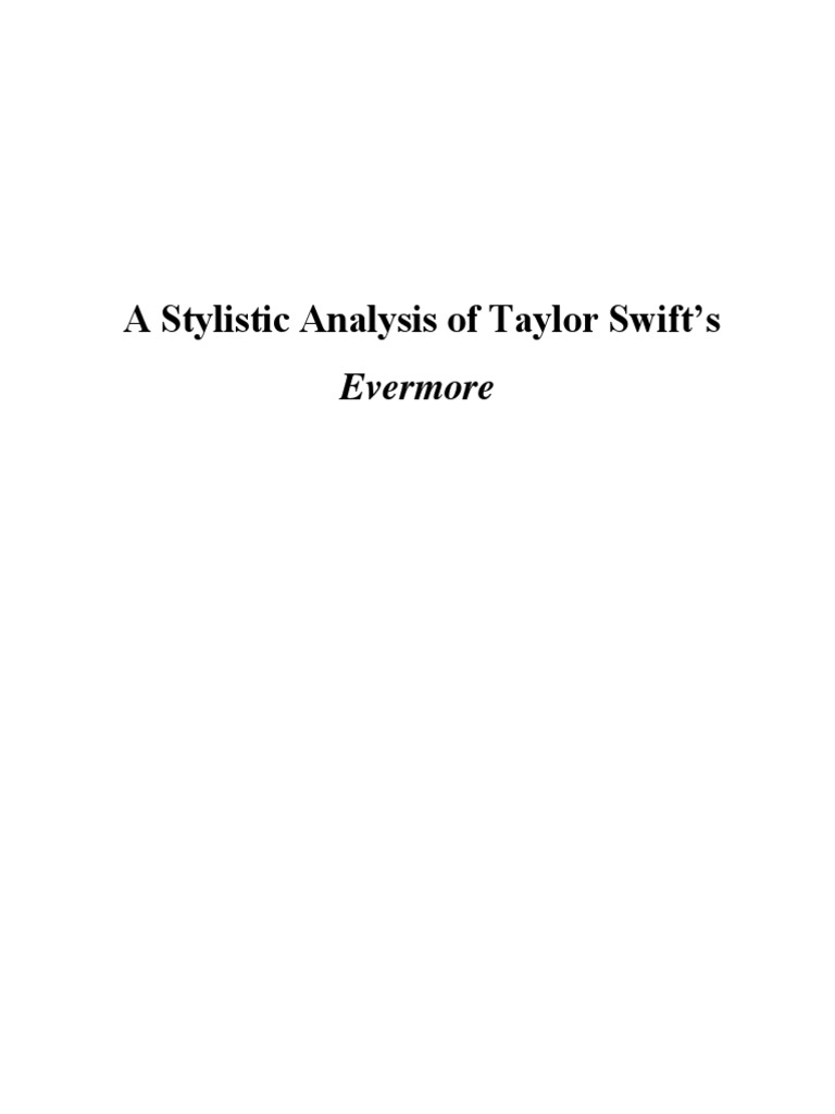 A Stylistic Analysis of Taylor Swift | PDF | Rhyme | Poetry