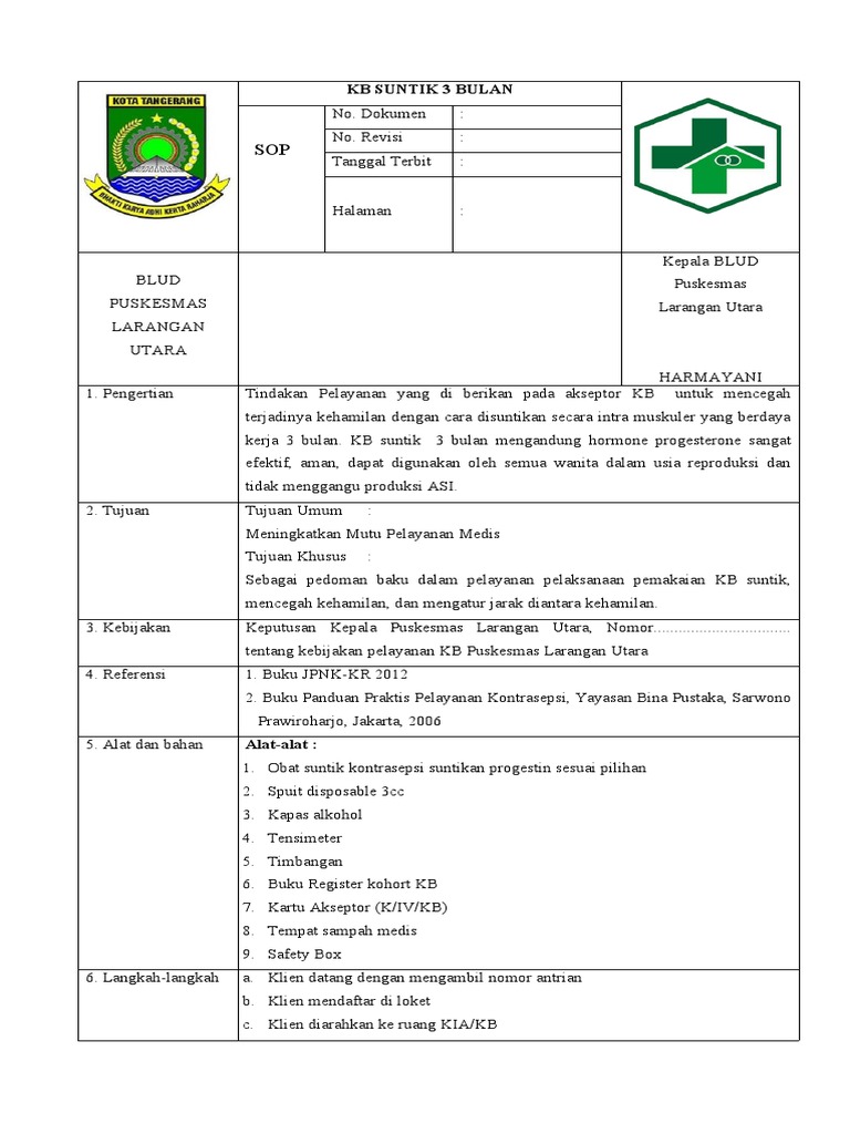 Sop KB Suntik | PDF | Pengembangan Diri | Sains & Matematika