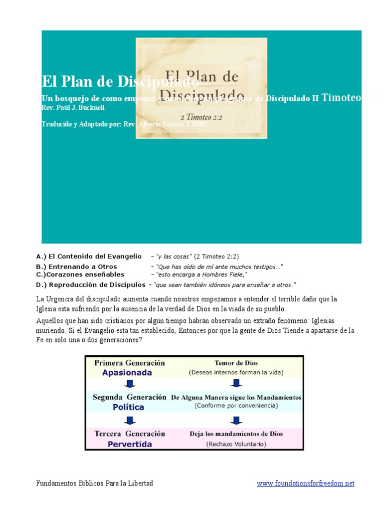 El Plan de Discipulado | PDF | Pablo el apóstol | Cristo (título)