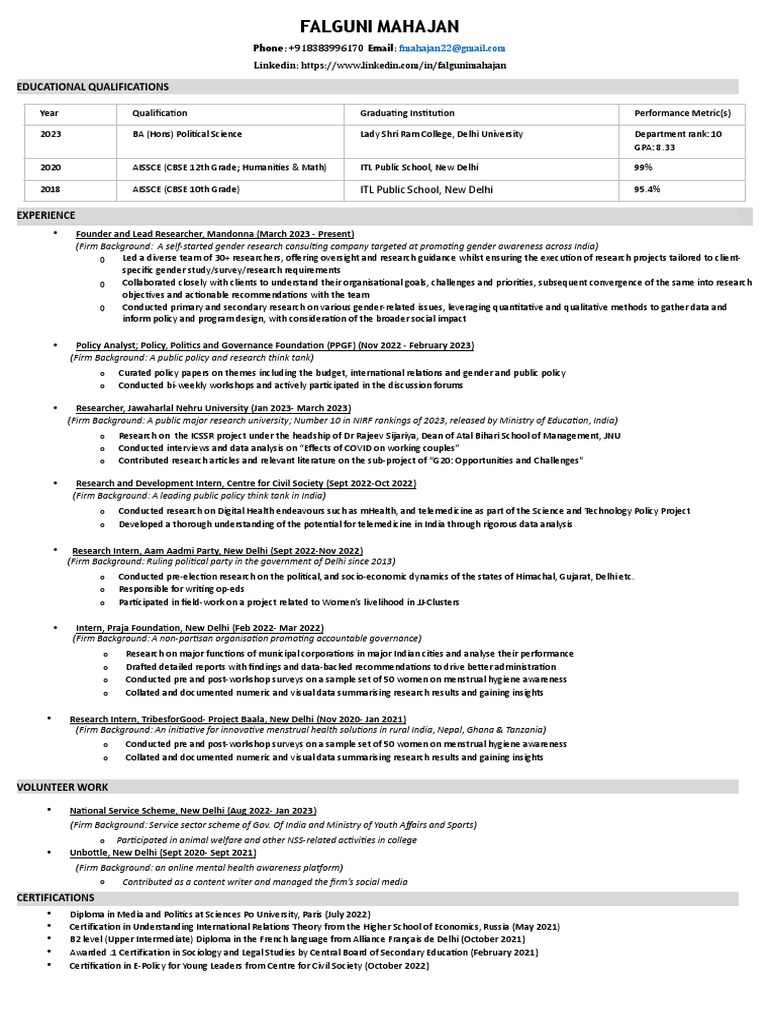Final CV+ Mandonna 1 | PDF