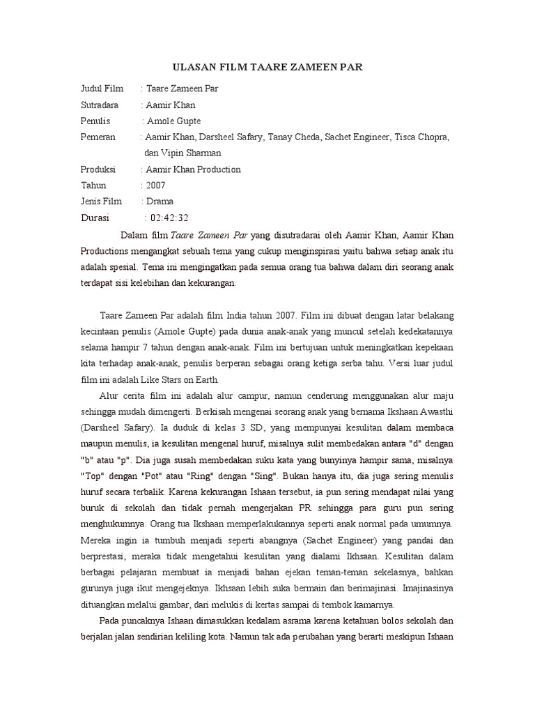 Tugas Teks Ulasan Film Bahasa Indonesia | PDF