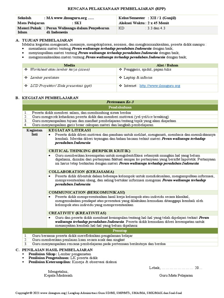 3.3 RPP I SKI Kelas 12 | PDF