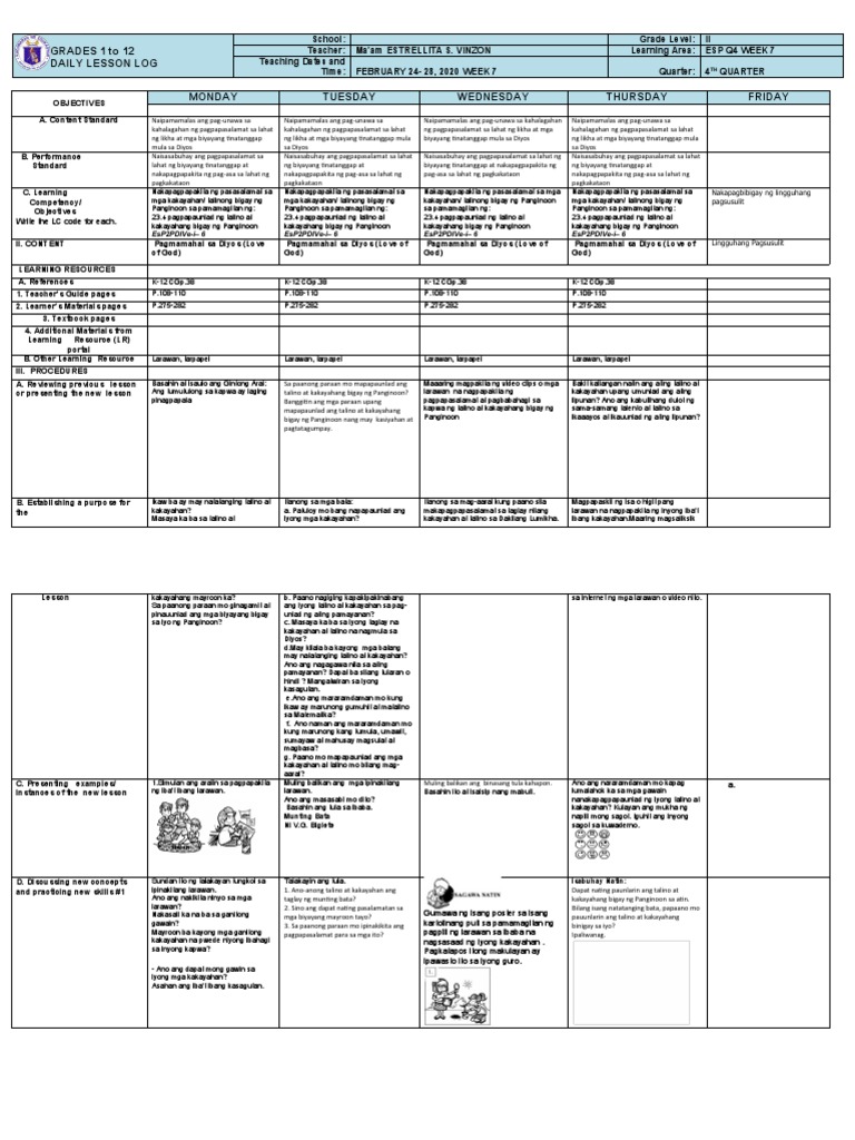 Esp 2 - Q4 W7 DLL | PDF