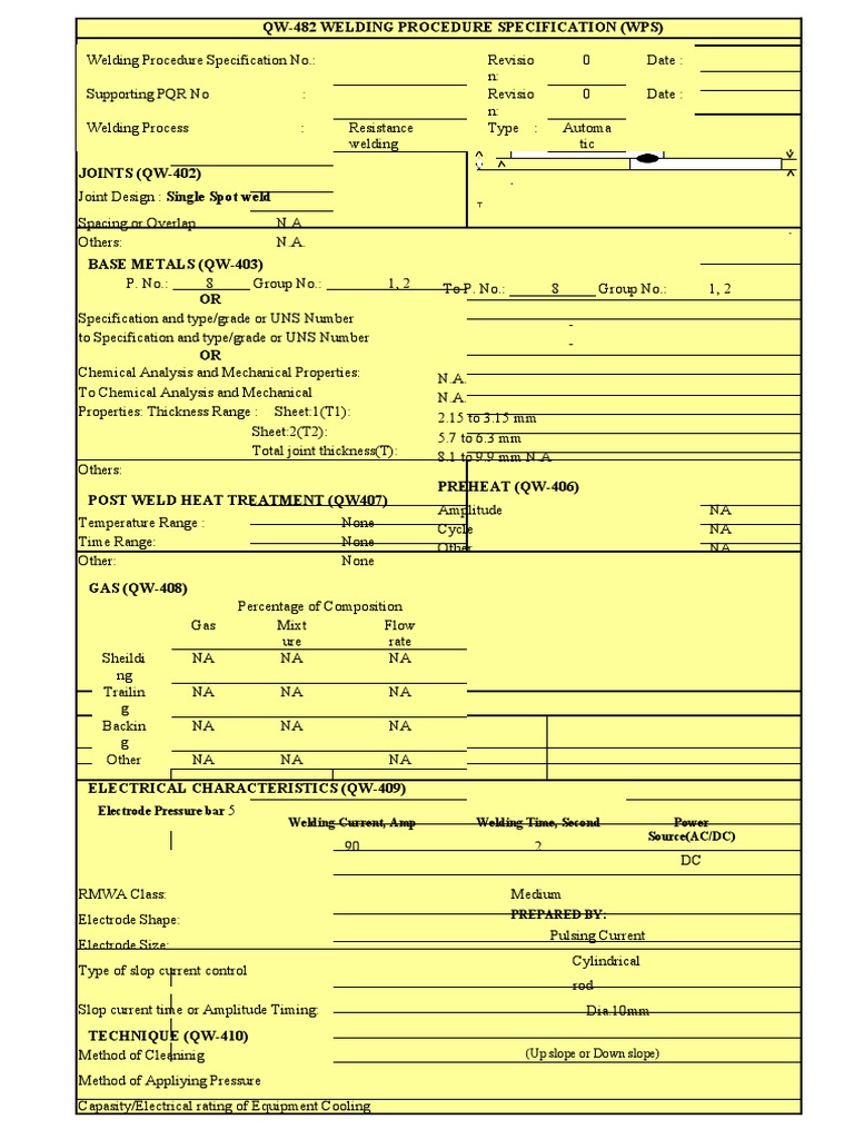 Resistance Welding Wps Pdf