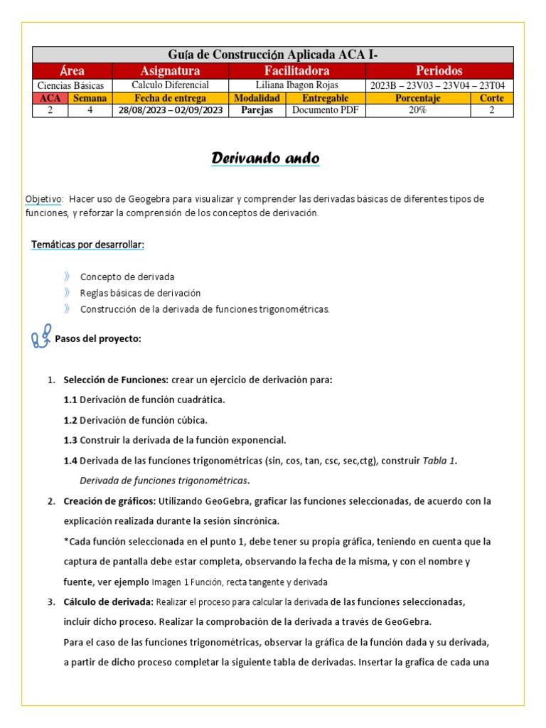 Guia ACA II Cálculo Diferencial | PDF