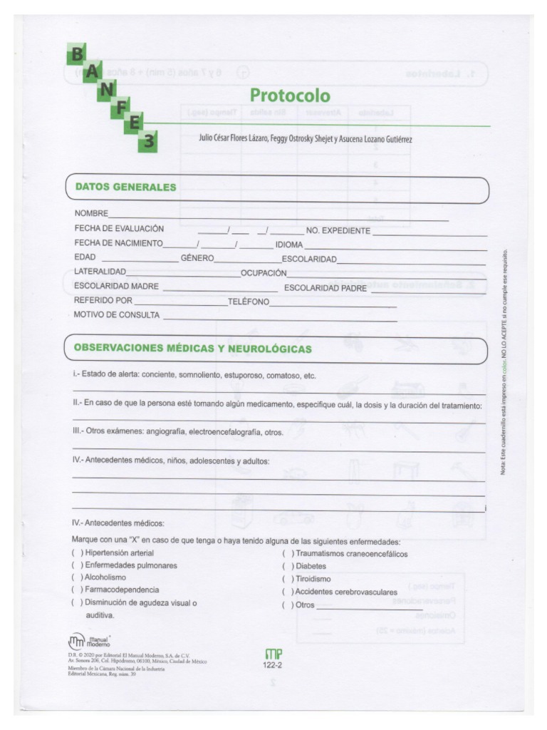 BANFE-3 Protocolo | PDF