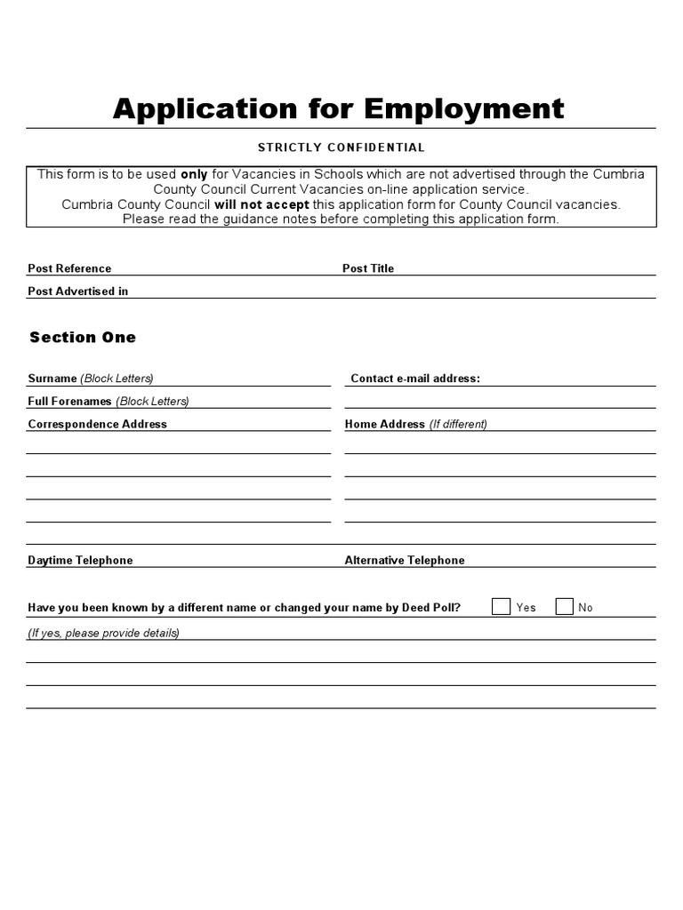 Employee-Job-Application-Word-Document2 | PDF