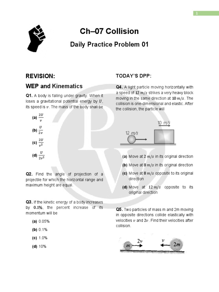 Collision DPP 01-Merge | PDF | Collision | Applied And Interdisciplinary Physics