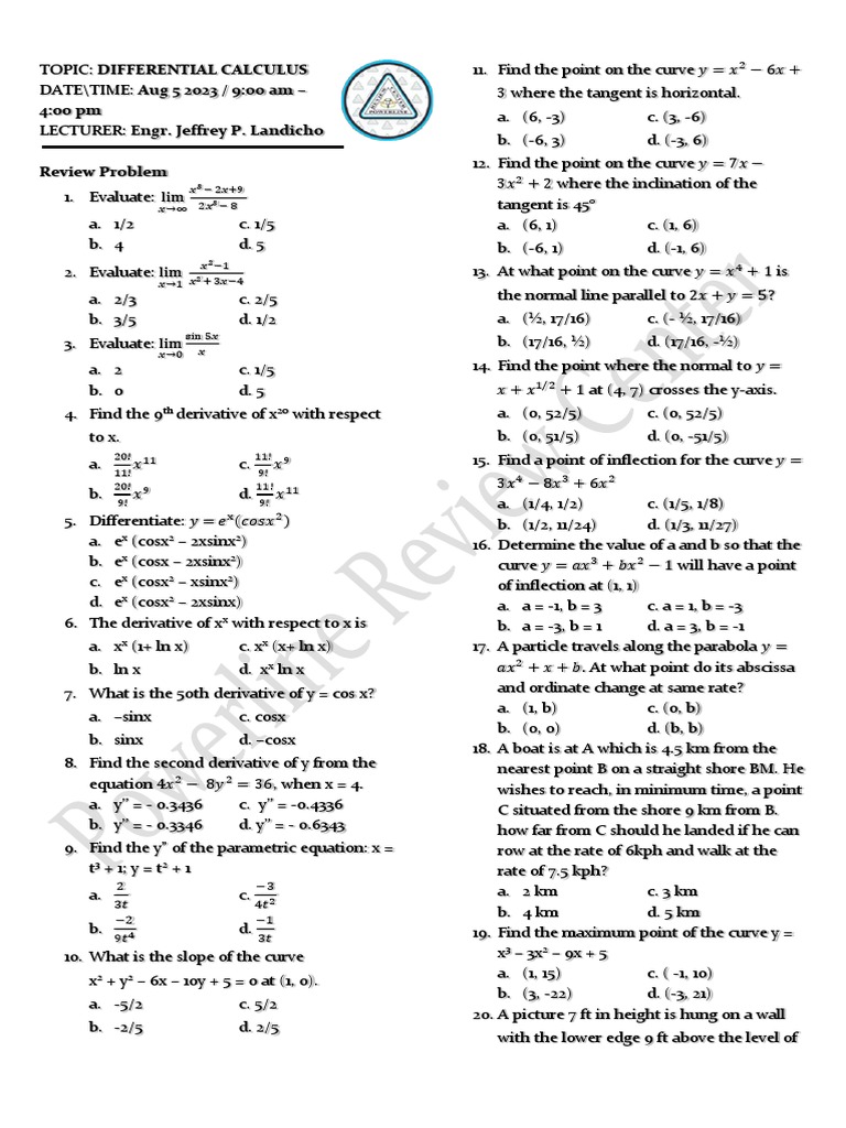 Differential Calculus1 Pdf Differential Calculus Derivative