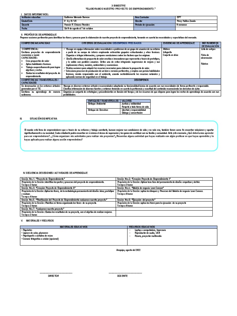 3 UNIDAD DE APRENDIZAJE 5to | PDF | Iniciativa empresarial | Aprendizaje 3 UNIDAD DE APRENDIZAJE 5to | PDF | Iniciativa empresarial | Aprendizaje