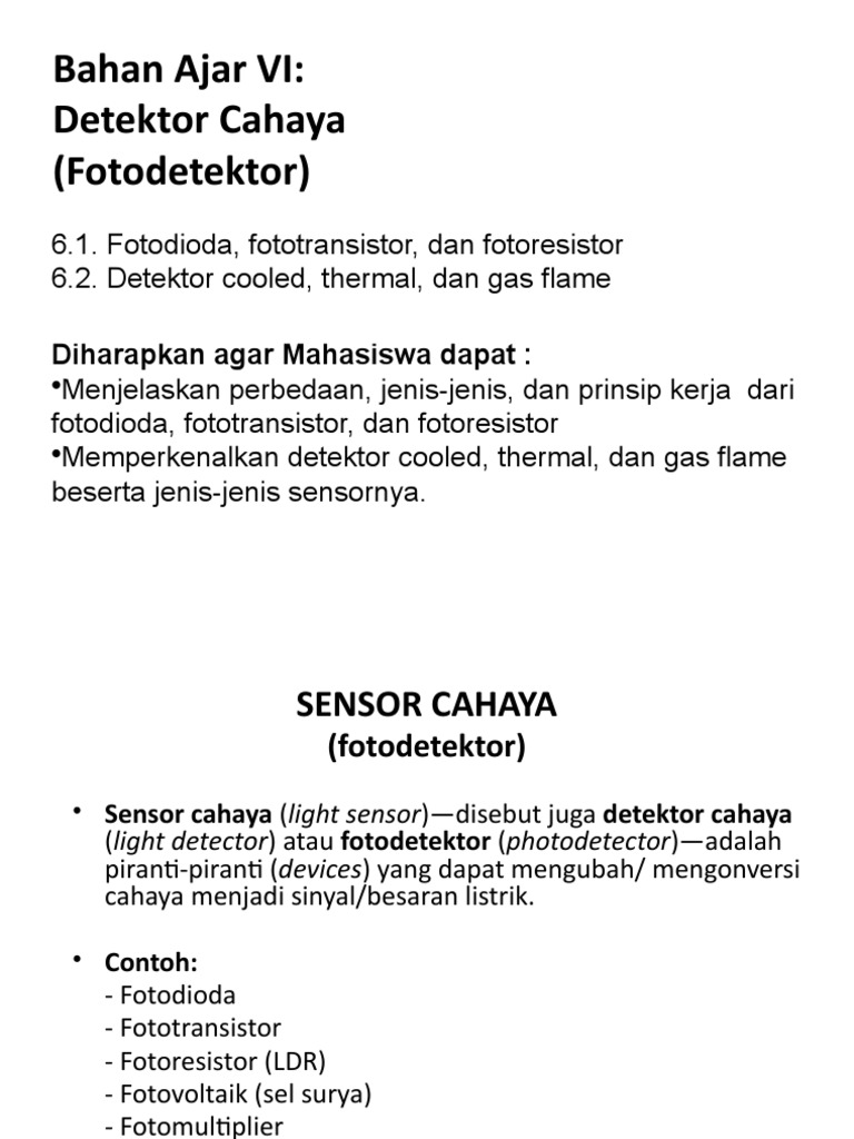 Fotodetektor Pada Sistem Komunikasi Optik | PDF