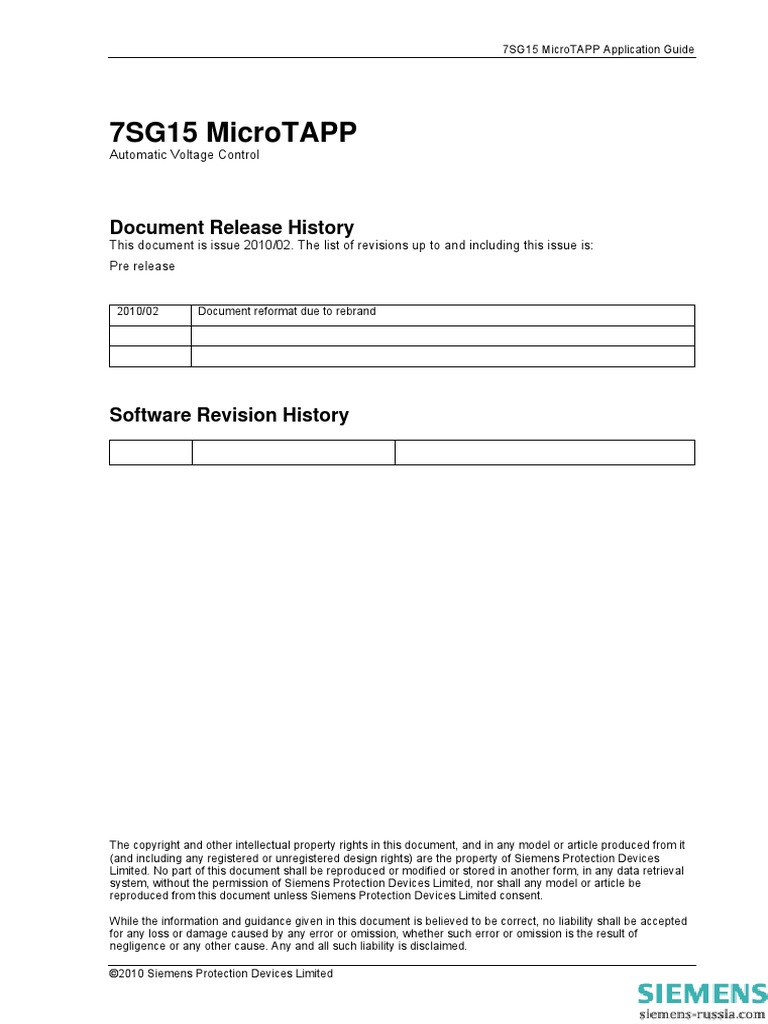 7SG15 MicroTAPP Technical Manual Chapter 5 Applications Guide | PDF ...