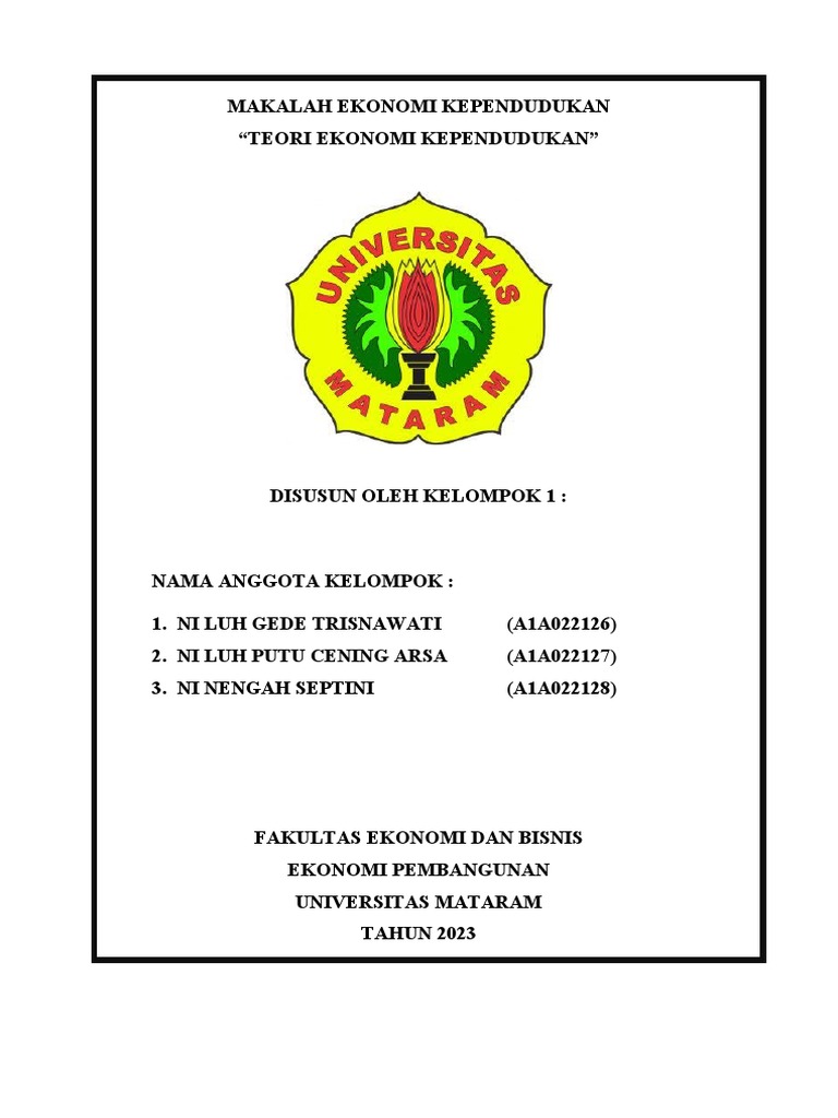 Makalah Ekonomi Kependudukan | PDF Makalah Ekonomi Kependudukan | PDF