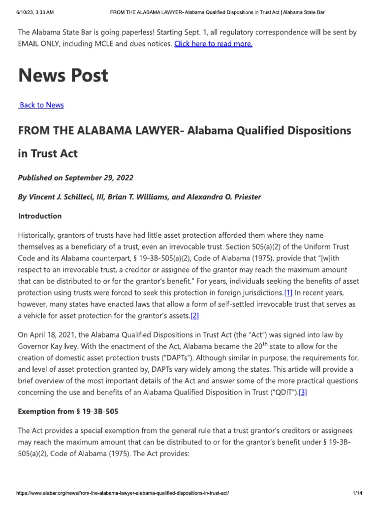 Alabama Trust Codes | PDF