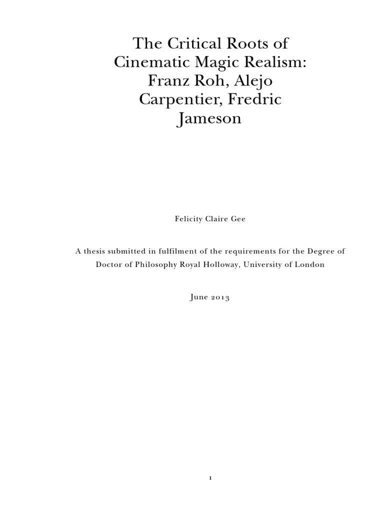 Felicity Gee PHD Formatted | PDF | Surrealism | Reality