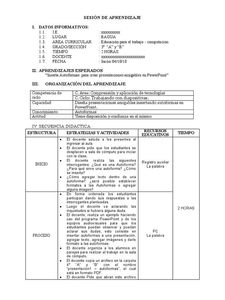SESIÓN 02 - Autoformas en | PDF | Archivo de computadora | Microsoft ...