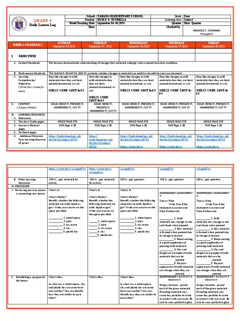 Grade 4 Dll Melcbased Module1 Quarter 1 Week 2 Emily O Estrella Esp