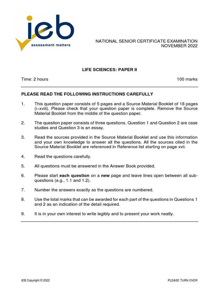 Life Sciences P2 2022 | PDF | Gene | Allele