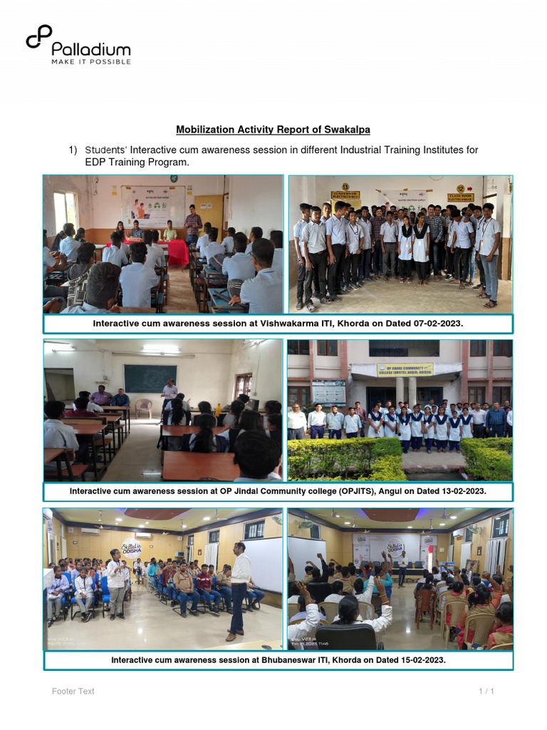 Mobilization Activity For SWAKALPA Program | PDF