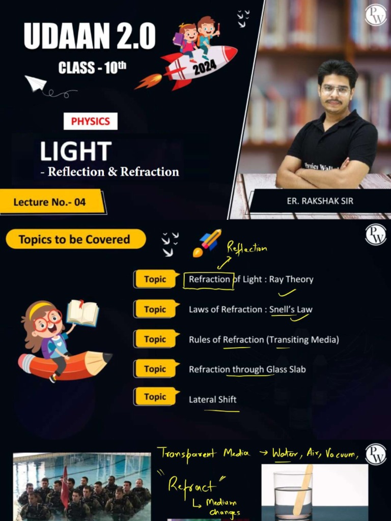 ,L-04 - Light - Physics - Udaan 2.0 (2024) - 10th Class - Rakshak Sir - Compressed PDF | PDF