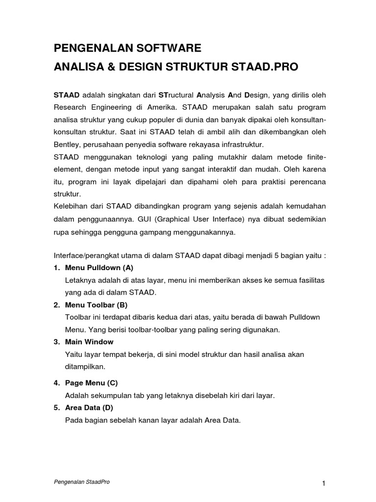 Pengenalan Software Staad - Pro | PDF
