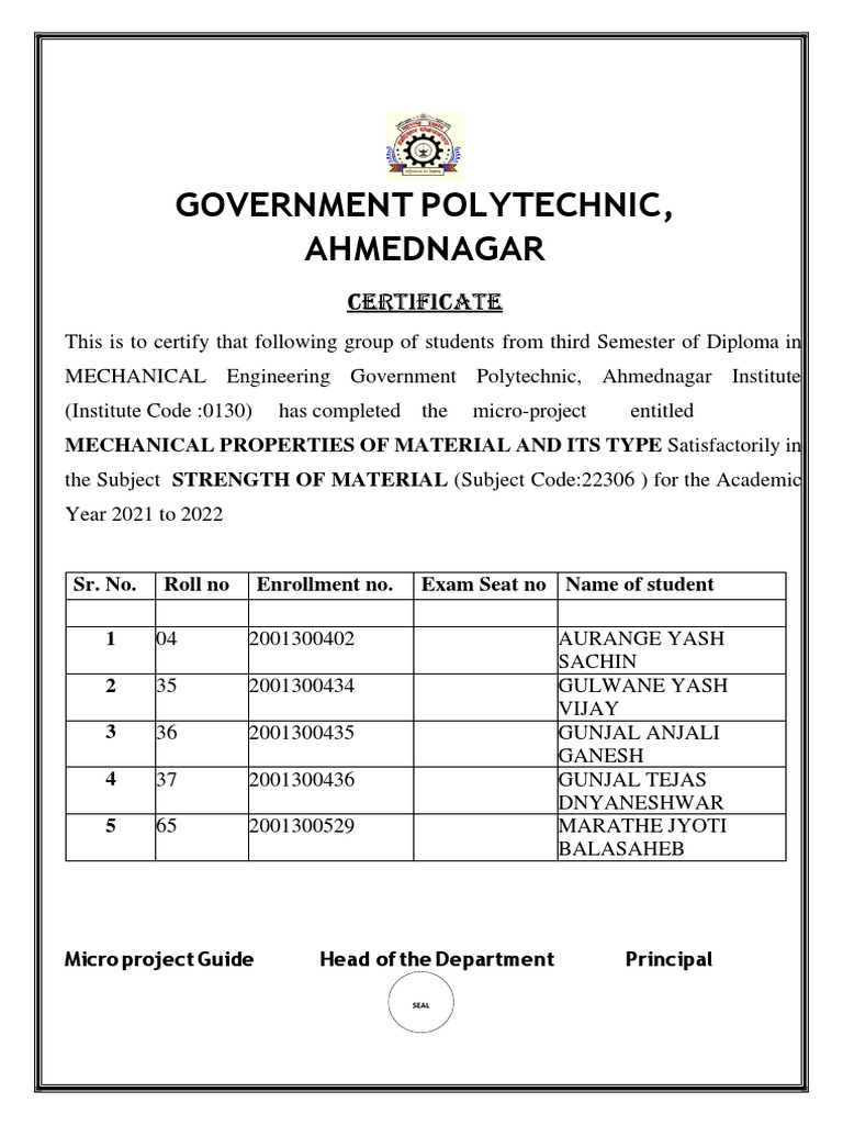 (SOM) STRENGTH OF MATERIAL MP 3rd SEMESTER | Download Free PDF | Strength Of Materials | Ductility