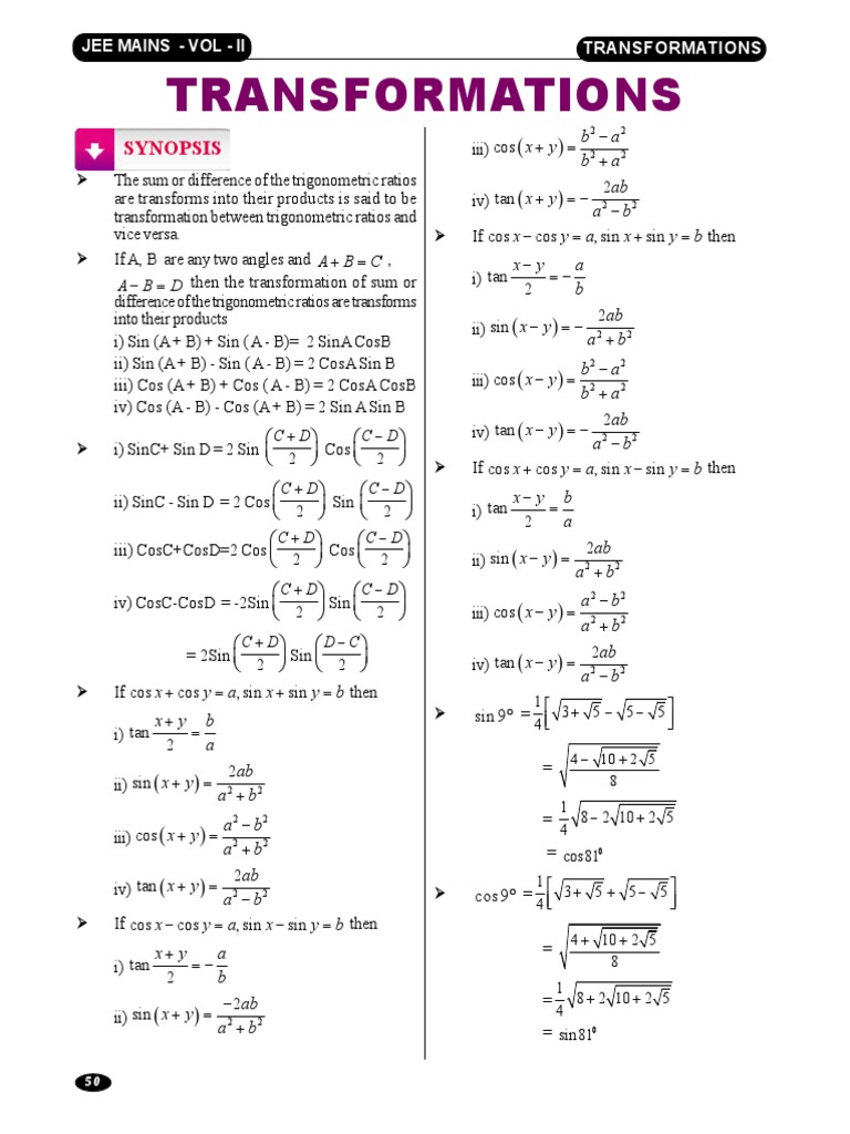 Transformation 50 63 | PDF | Trigonometric Functions | Geometry