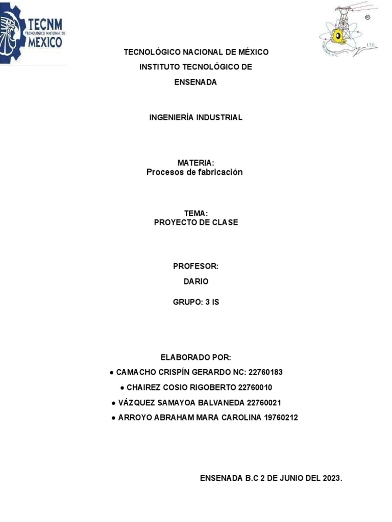 Proyecto de CLASE Terminado | PDF