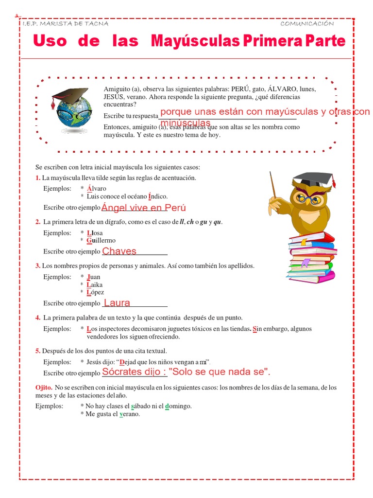 Uso de Las Mayusculas Primera Parte | PDF | Caso de carta | Lingüística
