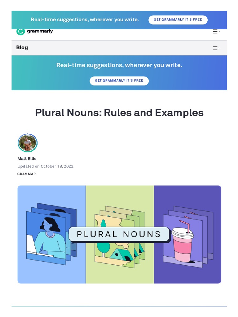 What Are Plural Nouns - Rules and Examples - Grammarly | PDF | Plural ...