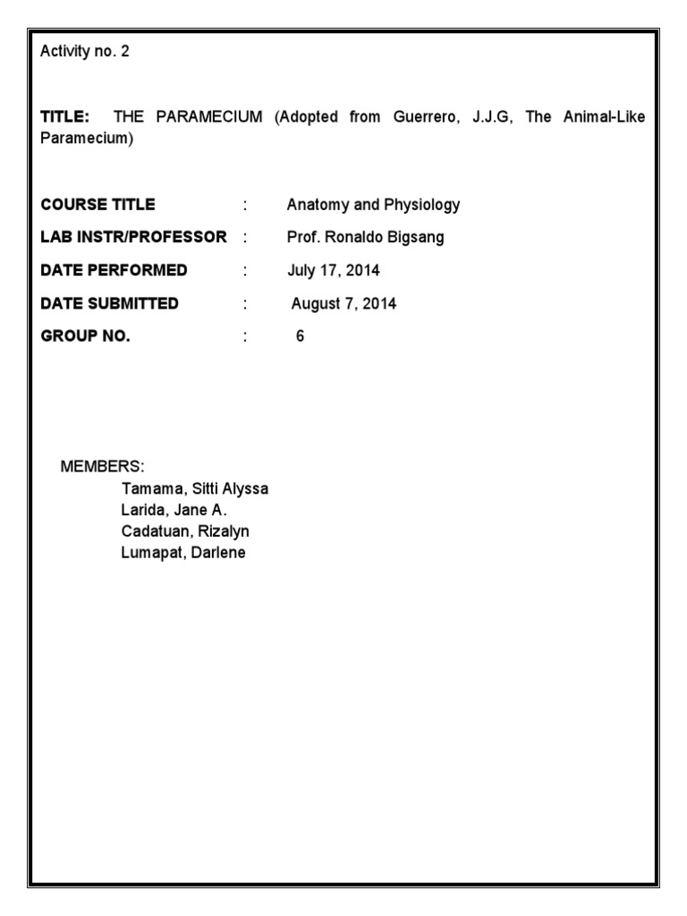 Anatomy and Physio Activity No.2... Final Paper | PDF