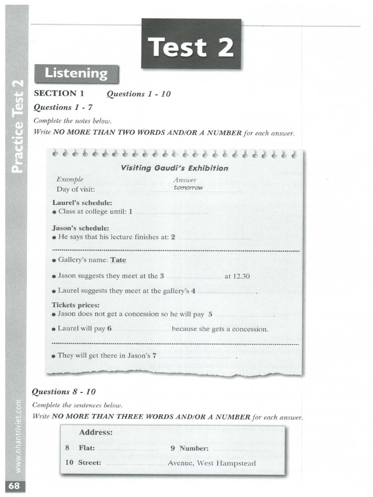 Test 2 Listening | PDF