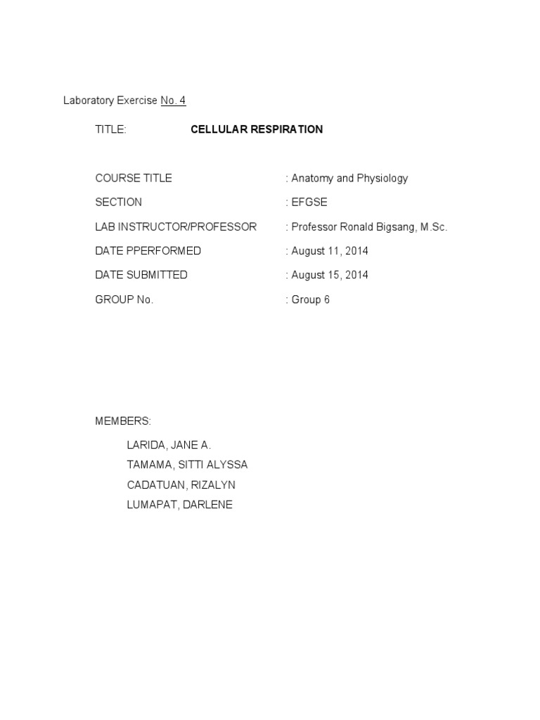 Laboratory Exercise Methods | PDF