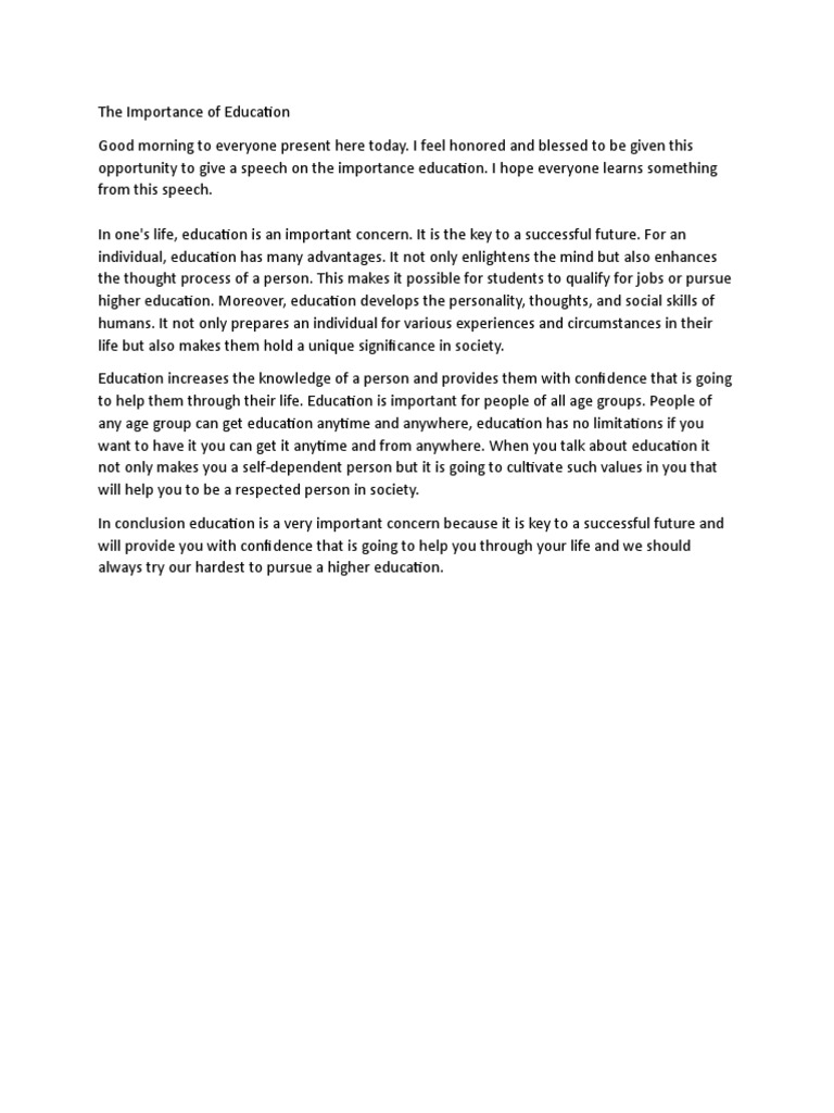 The Importance of Education | PDF