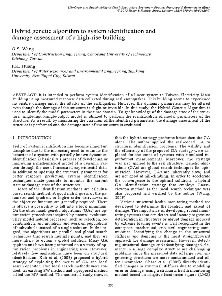 2012 - Hybrid Genetic Algorithm To System Identification and Damage ... 2012 - Hybrid Genetic Algorithm To System Identification and Damage ...