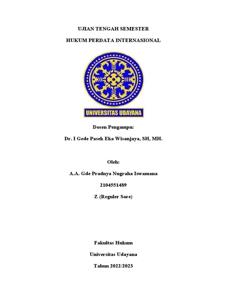 UTS Hk. Perdata Inter | PDF