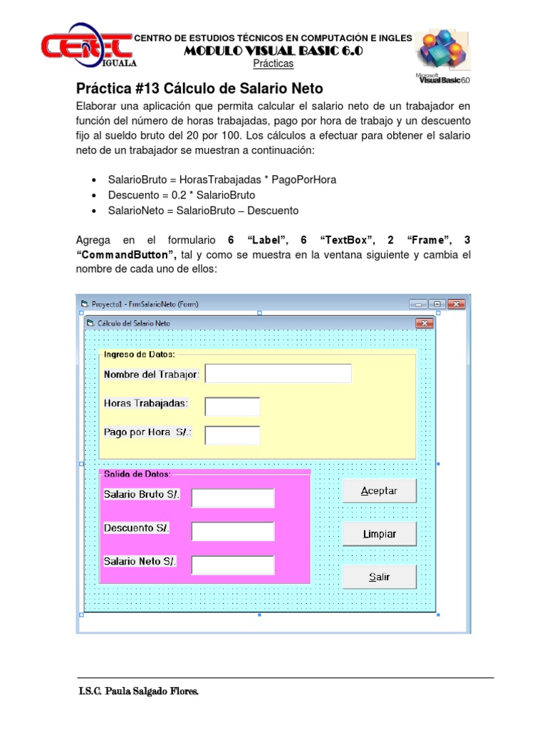 Cálculo de Salario Neto en Visual Basic | PDF | Salario | Básico