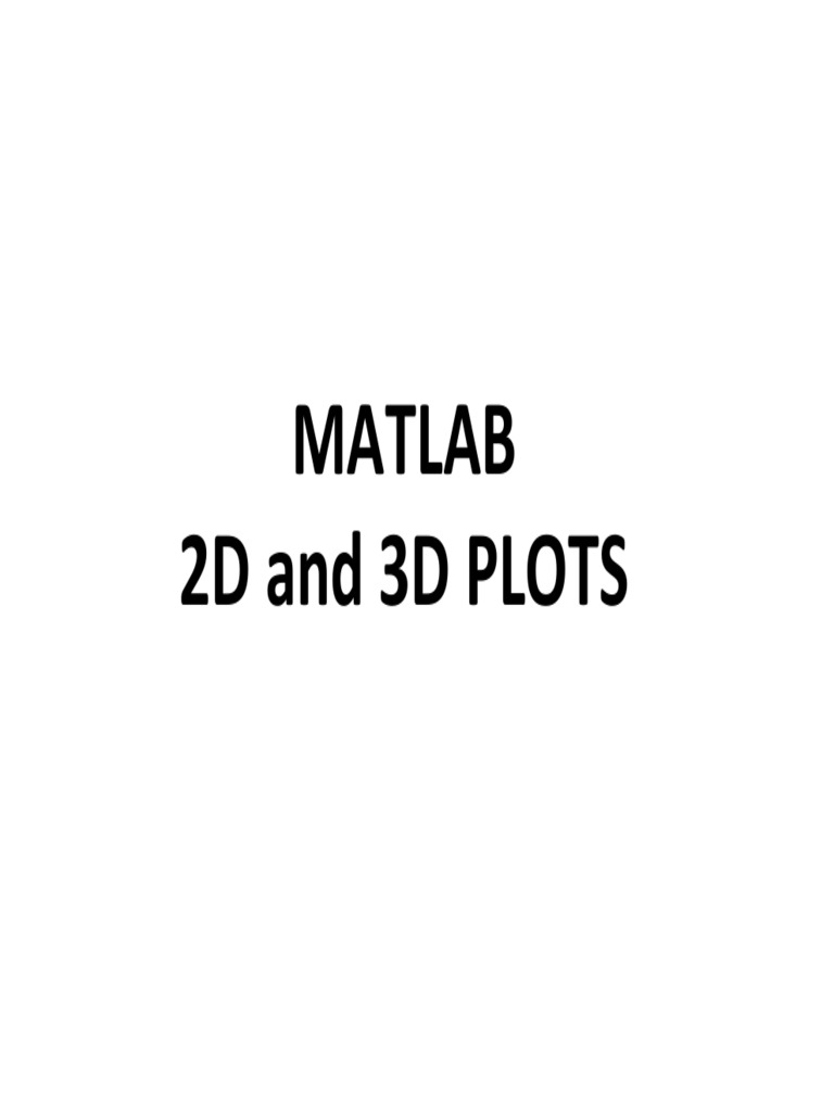 Matlab 2D and 3D PLOTS | PDF | Function (Mathematics) | Curve