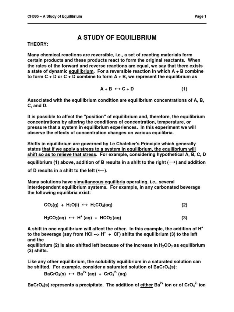 Equilibrium | PDF | Chemical Equilibrium | Ammonium