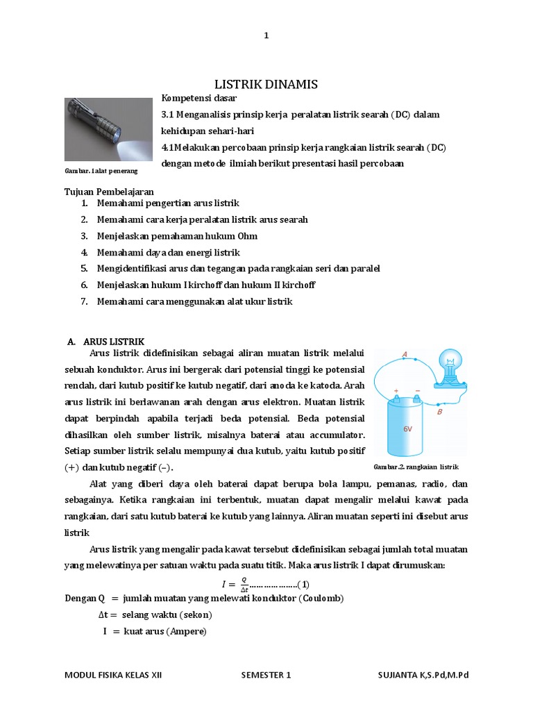 Materi Listrik Dinamis Gabungan Revisi | PDF | Sains & Matematika