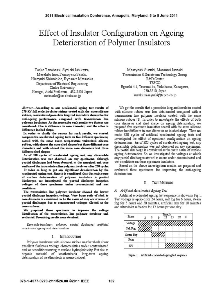 Effect of Insulator Configuration On Ageing Deterioration of Polymer ...