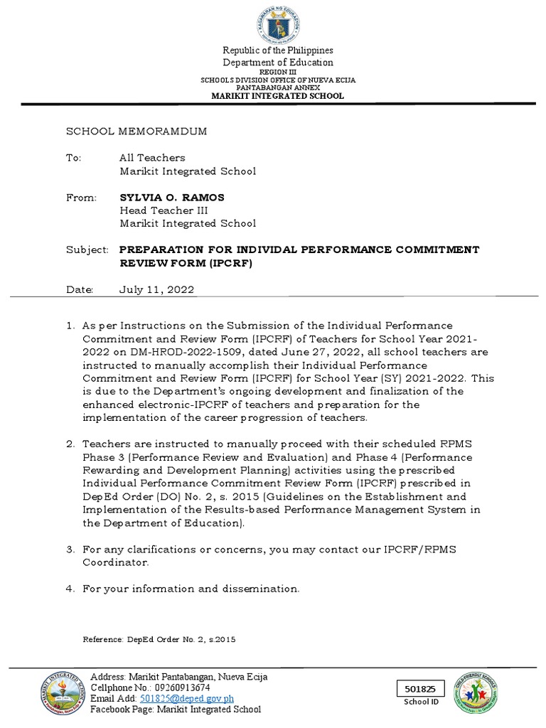 School Memo UNNUMBERED New | PDF