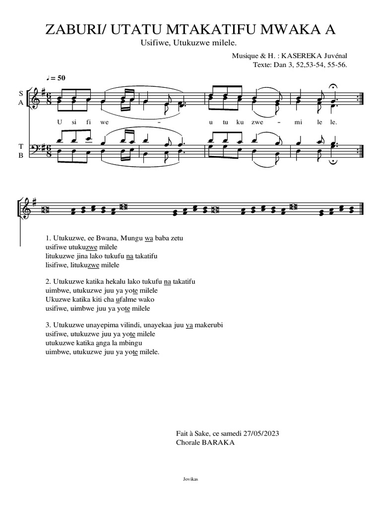Zaburi Utatu Mtakatifu Mwaka A Jovikas | PDF