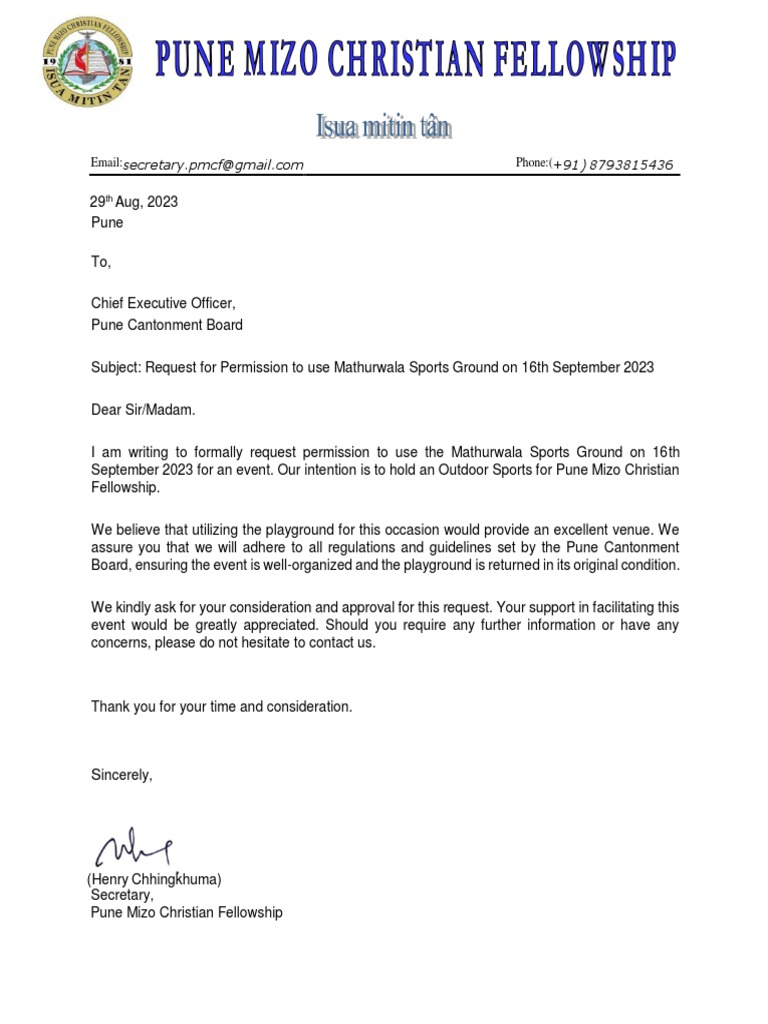 Letter To Pune Cantonment Board | PDF