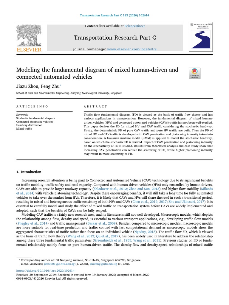 Modeling The Fundamental Diagram of - Mixed Human-Driven and Connected Automated Vehicles | PDF ...