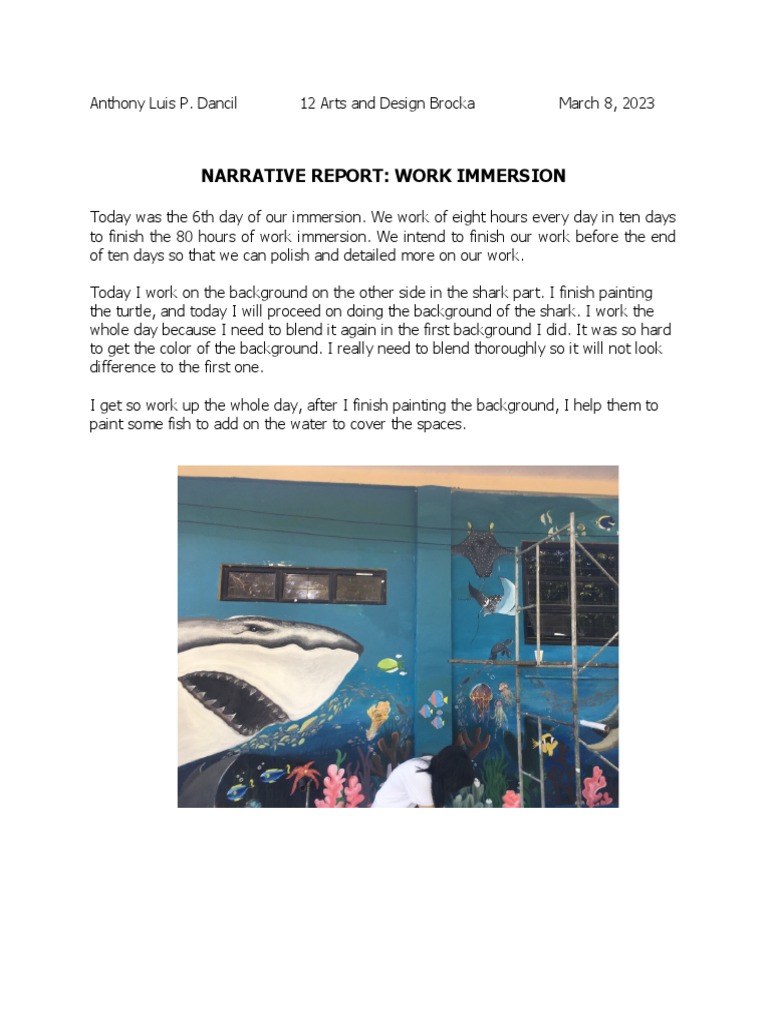 Narrative Report: Work Immersion Background | PDF | Home & Garden